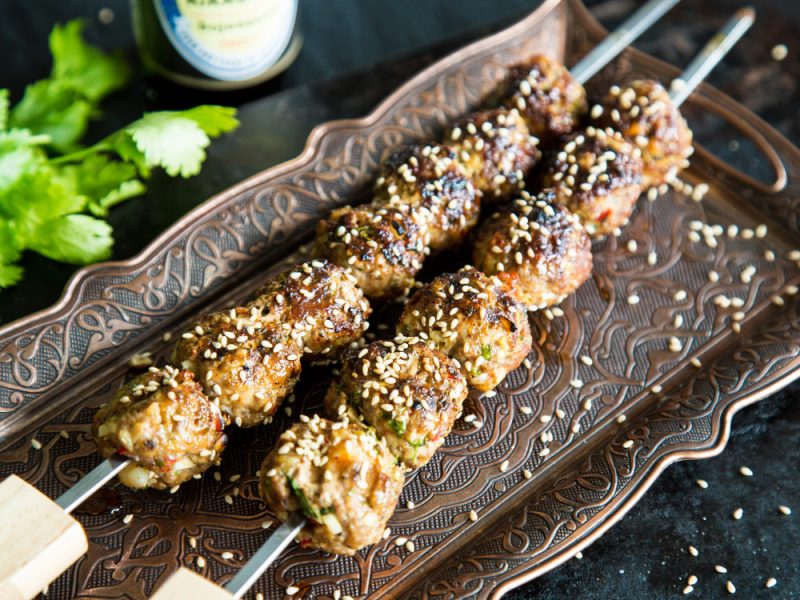 Asian meatballs with homemade teriyaki sauce